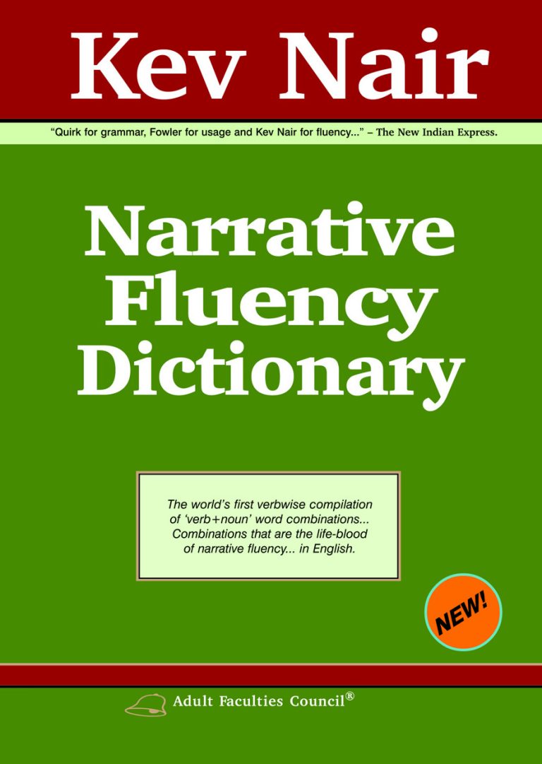 Narrative Fluency Dictionary Ebook By Prof Kev Nair Fluencybookz English Fluency Books 